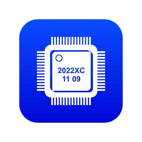 System Microchip Icon Blue Vector Stock Vector Illustration Of Micro