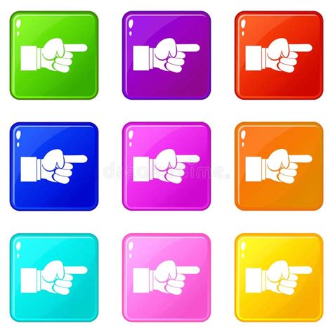 Señalar El Icono Del Gesto De Mano Estilo Del Esquema Ilustración Del