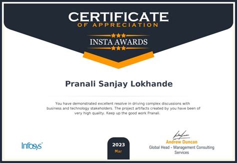 Pranali Lokhande On Linkedin Appreciation Award