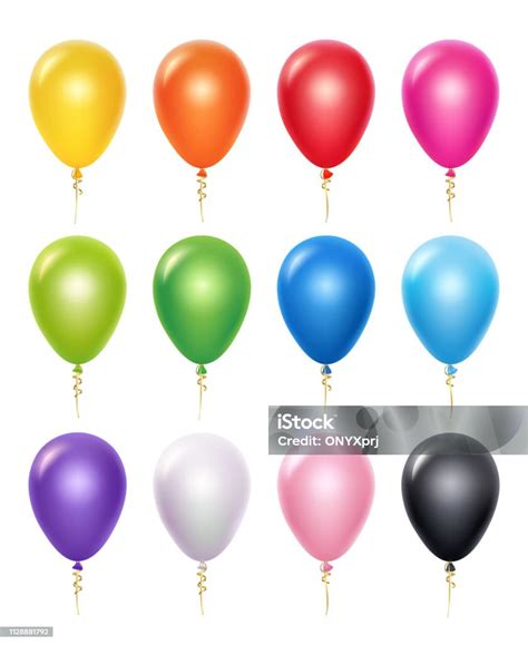컬러 풍선입니다 생일 파티 장식 벡터 3d 현실 풍선 개념에 대한 스톡 벡터 아트 및 기타 이미지 개념 개념과 주제 개체 그룹 Istock