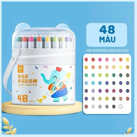 Bút Màu Sáp Lụa Không Dính Tay Cho Bé 48 Màu