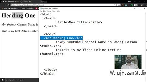 Web Designing Lect 1 Part 2 How To Insert Image And Link A Webpage Youtube