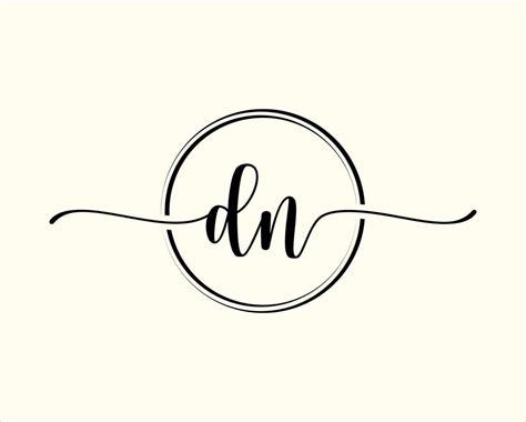 Initial Handwriting Dn Circle Logo Illustration Dn Letter Logo Design