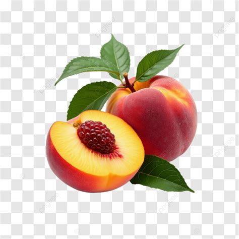 Fruta De Durazno Con Hojas Aisladas Png Dibujos Rojo Hoja Corte Png