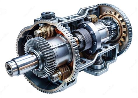 Detailed Cutaway View Of A Trucks Rearwheel Drive Transmission System