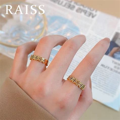 แหวนเหล็กไทเทเนียม ทอง 18k ประดับเพชร ทรงกลม สไตล์เกาหลี สําหรับผู้หญิง และผู้ชาย Shopee Thailand