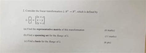 Solved Consider the linear transformation L R³ R³ which Chegg com