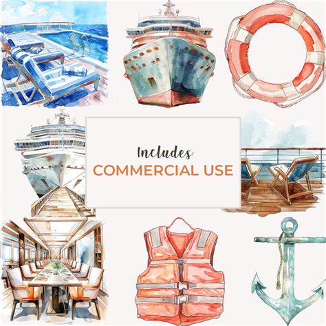 Watercolor Cruise Clipart Bundle Cute Cruise Clip Art Cruise Png Svg