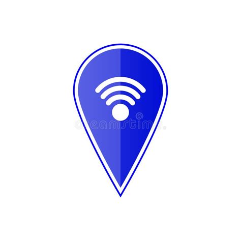 Blue Map Pointer With Wi Fi Symbol Vector Illustration Stock Vector Illustration Of