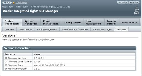 如何使用 Ilom Web 界面更新系统 Bios 和 Ilom 固件 Oracle Integrated Lights Out