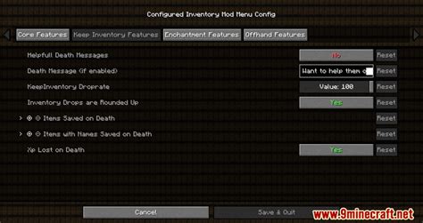 Configured Keep Inventory Mod 1Minecraft