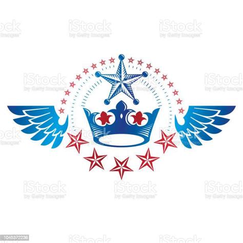 로얄 크라운 상징입니다 팔의 문장 학 외 투 장식 기호 고립 벡터 일러스트 레이 션 흰색 바탕에 오래 된 스타일에 고 대 기호입니다 고딕 양식에 대한 스톡 벡터 아트 및