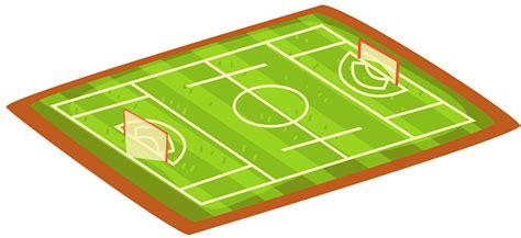 ฟุตบอลหรือสนามฟุตบอล เวกเตอร์สนามกีฬาสีเขียวภาพประกอบบนพื้นหลังสีขาว ภาพประกอบสต็อก ดาวน์โหลด