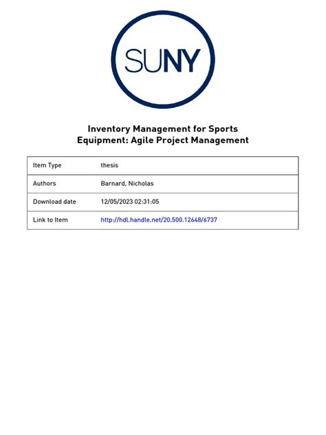 Inventory Management For Sports Equipment Agile Project Management