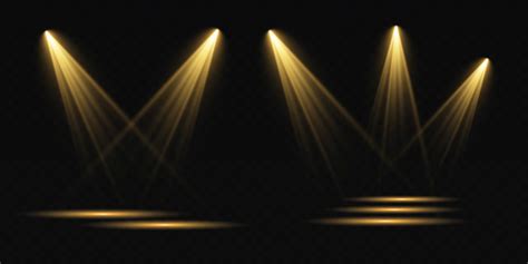 벡터 스포트라이트 세트입니다 다양한 형태의 빛 황색 무대 스포트라이트 조명 효과 광선 조명 효과 벡터 일러스트레이션 0명에 대한 스톡 벡터 아트 및 기타 이미지 Istock