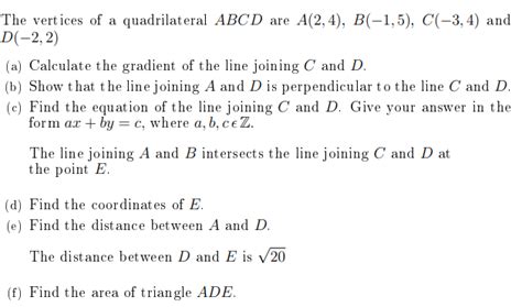 Solved The Vertices Of A Quadrilateral ABCD Are A Chegg