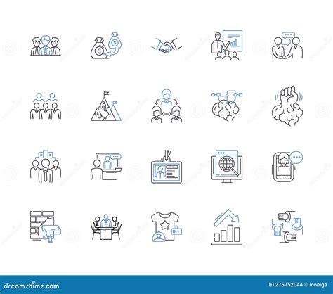 Harmonization Symbols Line Icons Collection Unity Integration Fusion Convergence Synthesis