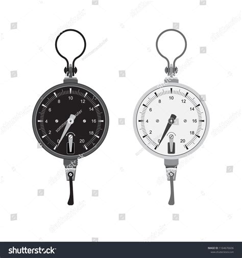 Set Two Round Arrow Dynamometers Black Stock Vector Royalty Free