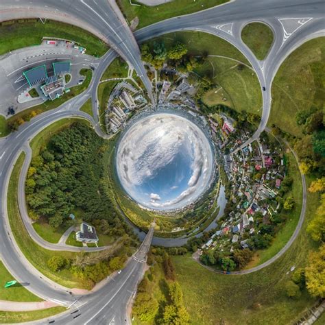Premium Photo Blue Sphere Inside Overlooking Old Town Urban Development Historic Buildings And