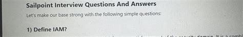 Solved What Does This Mean Sailpoint Interview Questions And