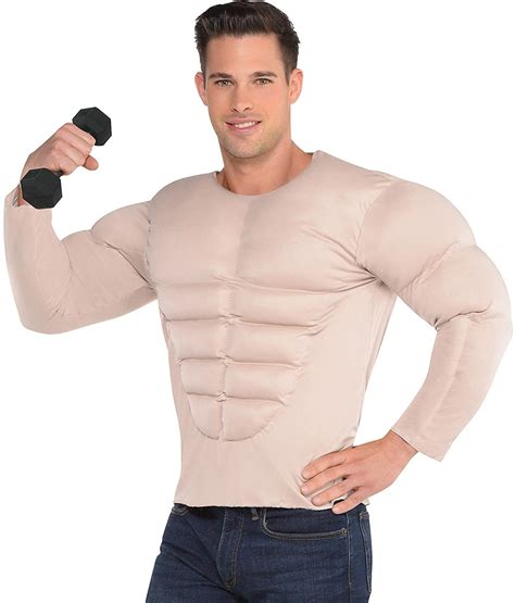 Snailify Adult Men Body Builder Costume Muscle Shirt Costume Outfit