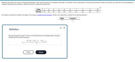 Solved Moving Average Forecast The Sum Of Demand Across
