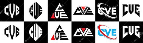 Cve Letter Logo Design In Six Style Cve Polygon Circle Triangle Hexagon Flat And Simple