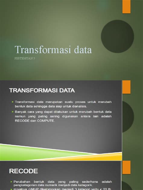 Materi 5 Transformasi Data Pdf