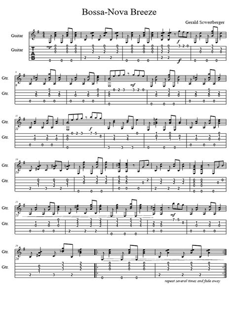 Bossa Nova Breeze Guitar Tabs Pdf Musical Subgenres Brazil