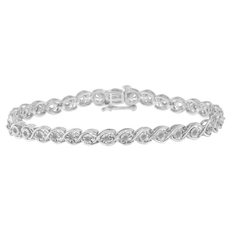 Sterling Silver 1 12 Carat Diamond Link Bracelet For Sale At 1stdibs