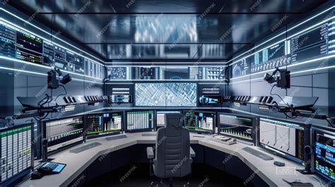 Modern Cybersecurity Center Showing Charts And Data Visualizations On Multiple Computer Screens