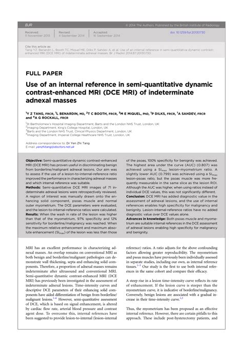 PDF Use Of An Internal Reference In Semi Quantitative Dynamic Contrast Enhanced MRI DCE MRI