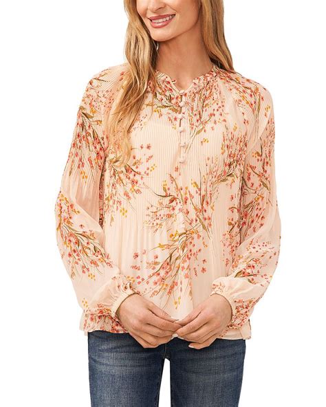 Cece Floral Pleated Blouse Bloomingdales
