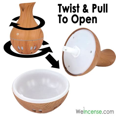 6 Plastic Mini Atomization Humidifier Diffuser White Wood Design