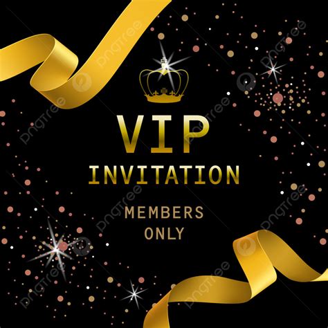 황금 리본과 왕관이 있는 Vip 초대장 템플릿 Psd 다운로드 디자인 자료 다운로드