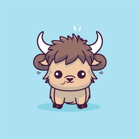Cute Kawaii Buffalo Chibi Mascot Vector Cartoon Style 23137928 Vector