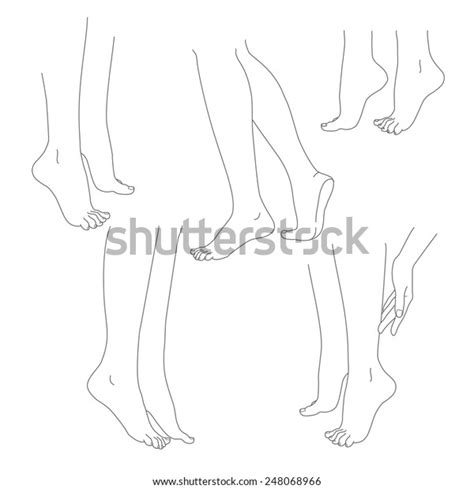 여성용 맨발 벡터 그림 스톡 벡터로열티 프리 248068966 Shutterstock