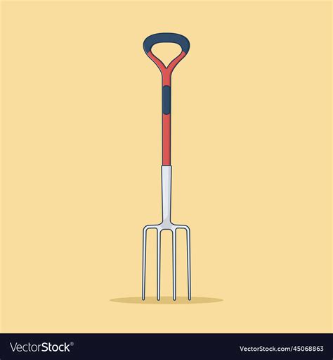 Digging Fork Icon Handy Tools Flat Cartoon Vector Image