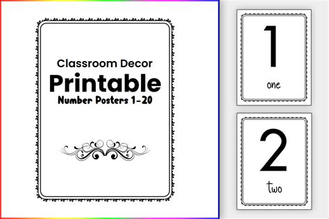 1 20 Numbers Poster Classroom Decor Graphic By Thestudykits · Creative Fabrica