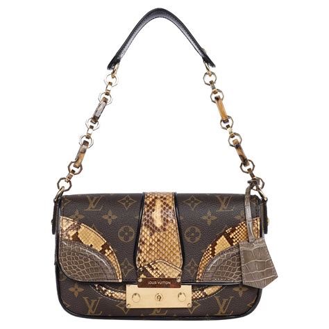 Louis Vuitton Brown Monogram Alligator Python Resin Shoulder Bag 2010