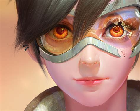 Look Glasses Girl Tracer Piercing Overwatch Eyes Blizzard Lena