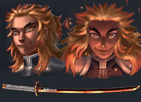 Artstation Rengoku Fan Art Demon Slayer