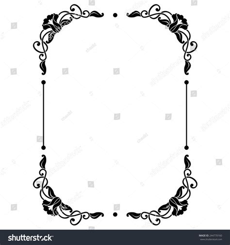 Decorative Rectangular Frame Floral Ornament Stock Vector Royalty Free 244770160 Shutterstock
