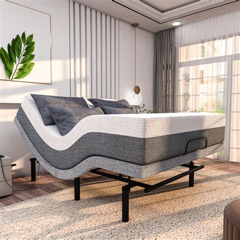 Renanim Queen Base Zero Gravity Bed Frame With 12 Cooling Gel Memory