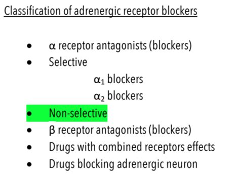 71 Non Selective Alpha Adrenergic Receptor Antagonists Flashcards