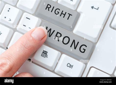 Handwriting Text Right Wrong Business Idea Choose Between Two Decisions Correct And Bad One To