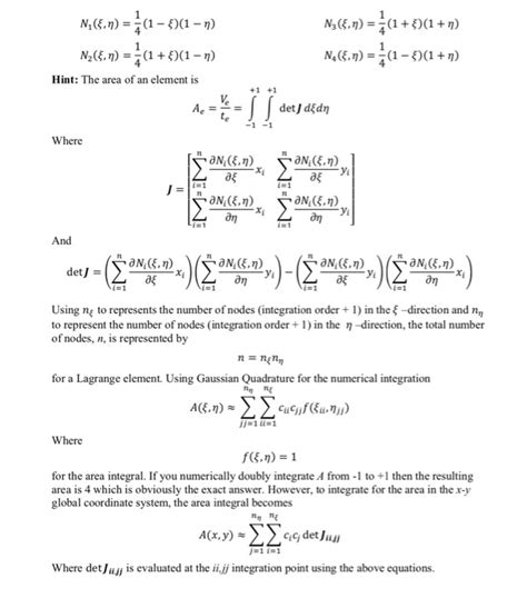 3 using 2x2 integration gaussian quadrature and