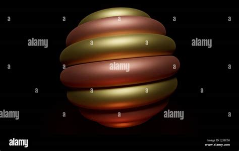 3d Ball Of Curved Golden And Orange Layers In Hypnotic Motion Design