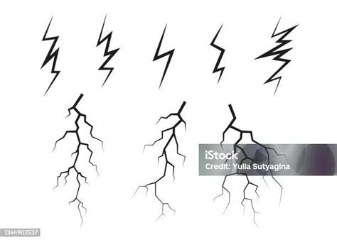 번개 천둥 볼트 동안 정전기 방전 다른 검은 선 번개 또는 천둥의 자연 현상의 컬렉션 벡터 일러스트레이션 번개에 대한 스톡 벡터 아트 및 기타 이미지 Istock