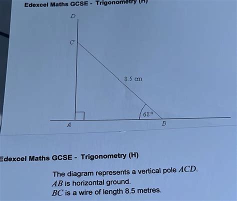 Solved Edexcel Maths Gcse Trigonometry H Edexcel Maths Gcse Trigonometry H The Diagram